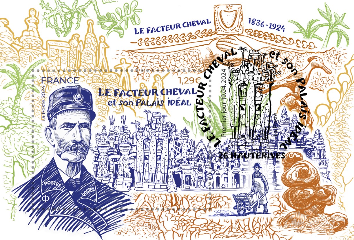 Timbre hommage au Facteur Cheval - Le Palais Idéal du Facteur Cheval